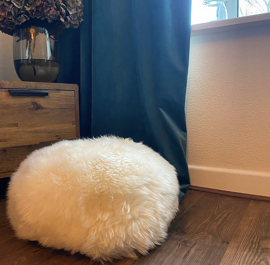 Sheepskin Pouffe – Natural Cream Online Shop | The Wild Shepherdess